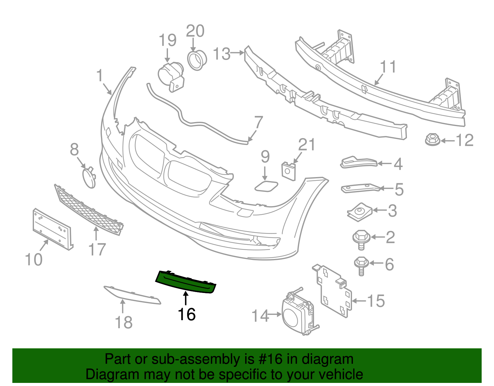 51117227923 - 2011-2013 BMW Lower Bumper Grille, left (51-11-7-227-923 ...