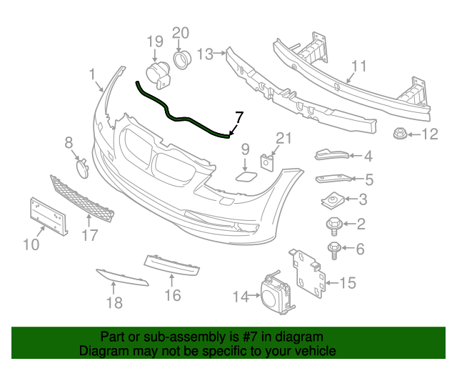 2011-2013 BMW Seal, engine bonnet, front 51-76-7-225-268 | AutoNation Parts