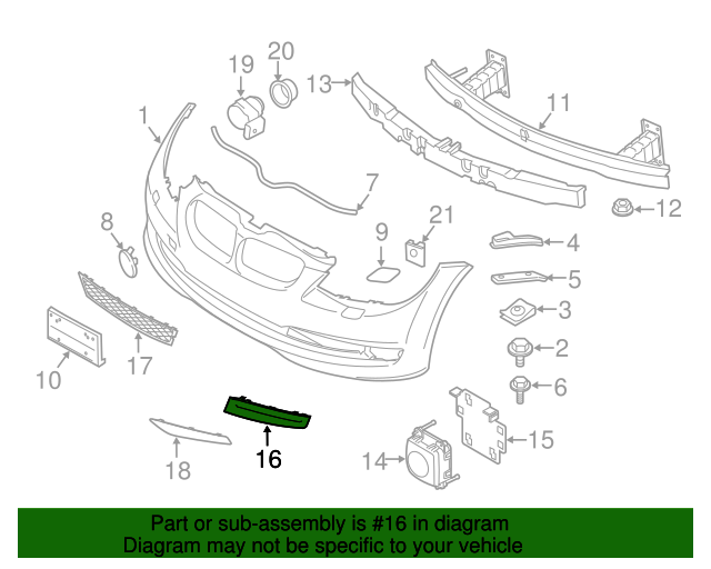 51-11-7-227-924 - Grille 2011-2013 BMW | AutoNationParts.com