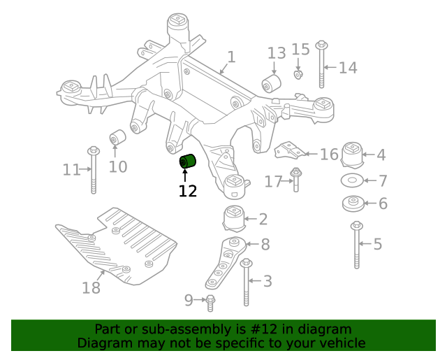 Genuine BMW 33-32-8-091-298 | Suspension Cross-Member Mount Bushing ...