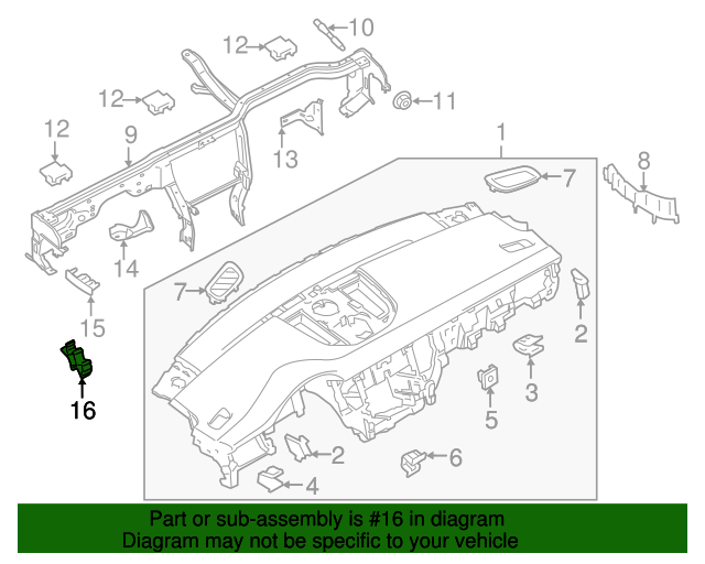 2015-2022 Porsche Macan Bracket 95B-880-687-A | Porsche Marin