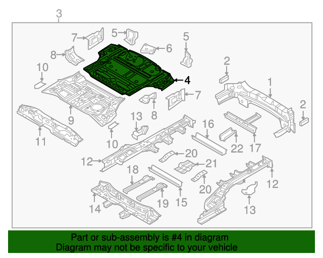 65513-C5000 - Rear Floor Pan 2016-2020 Kia Sorento | Kia.Parts Store