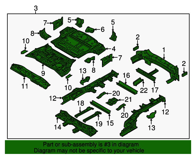 65500-C6050 - Floor Pan Assembly 2016-2018 Kia Sorento | Kia.Parts Store