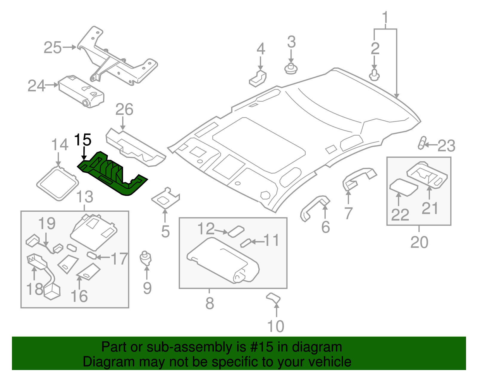 2016-2017 Infiniti QX50 Map Lamp Assembly Bracket 26439-1BU0A ...
