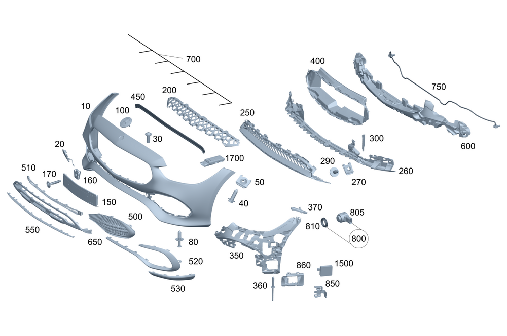 206-885-68-05 - Basic Carrier, Bumper 1956-2025 Mercedes-Benz ...