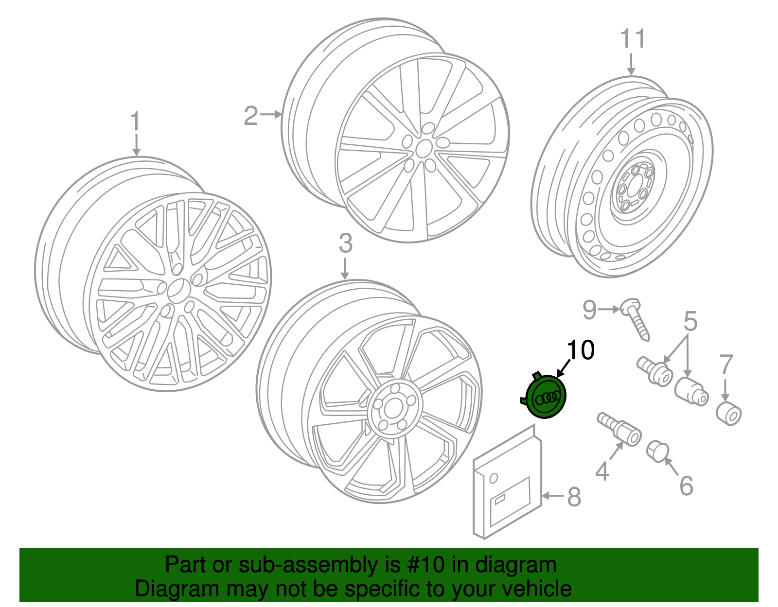4B0-601-170-A-AX1 - Wheel Cap 2011-2023 Audi | AutoNation Parts