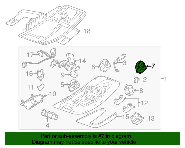 2010-2017 GM Jet Black Sunroof Tilt Position Switch 12773558 | QuirkParts