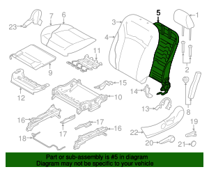 2015-2019 Subaru Seat Back Frame 64110AL01A | Subaru Parts Store