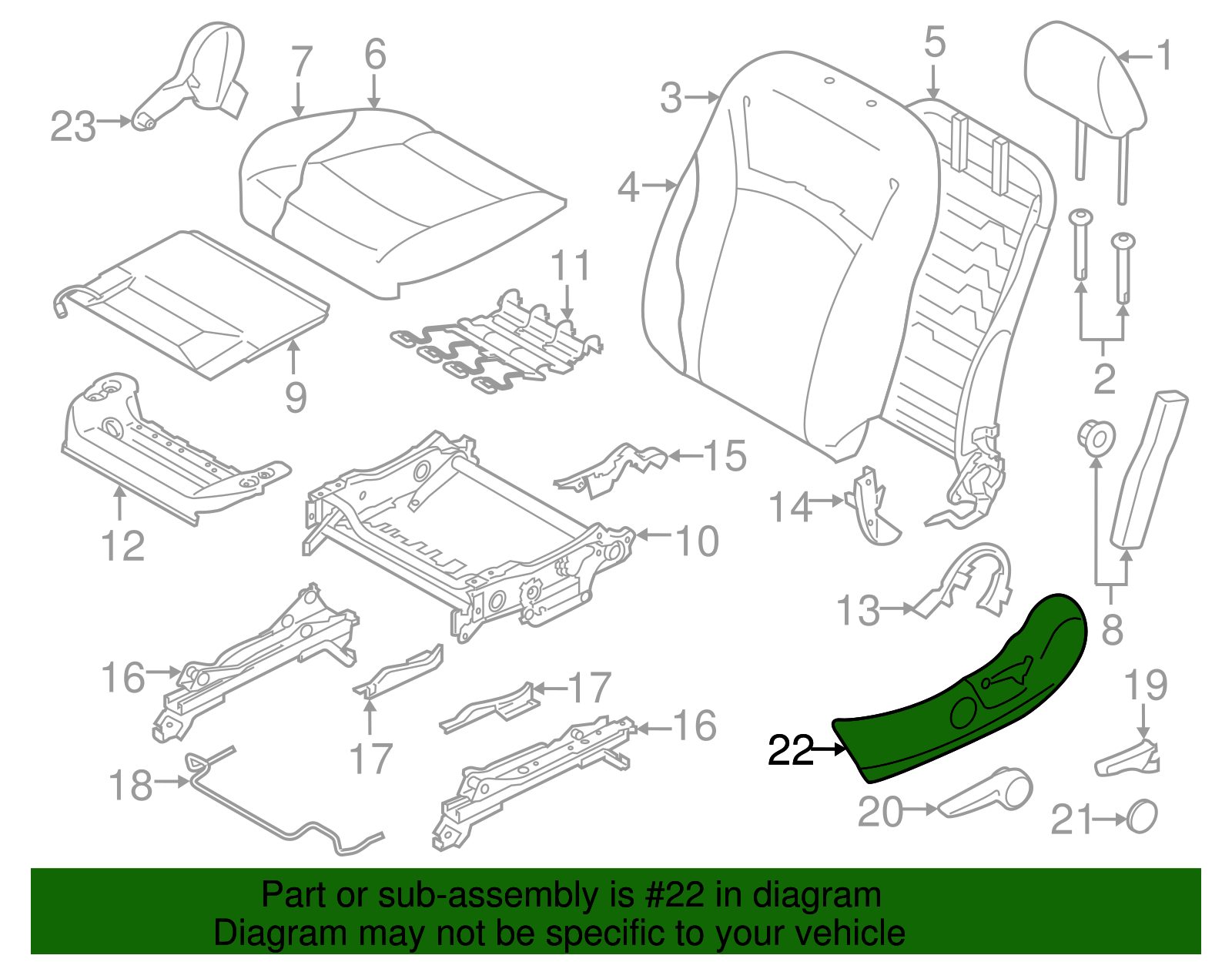 64115AL09AWM - High-Quality Seat Frame Trim Panel for 2015-2018 Subaru ...