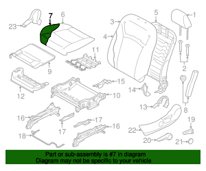 2015-2019 Subaru Seat Cushion Pad-left 64120AL01A | Subaru Parts Store