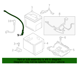 2018-2019 Kia Rio Ground Cable - Passenger Side (RH) 91860-H9120 ...