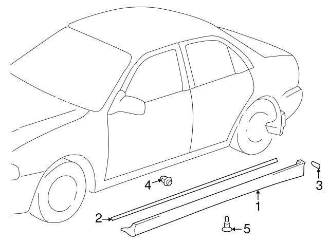 1998 Toyota Corolla Rocker Molding 76911-02010-E0 | Toyota Parts Center
