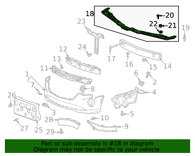 2020-2024 Cadillac CT4 Front Bumper Fascia Center Support 84863613 GM ...