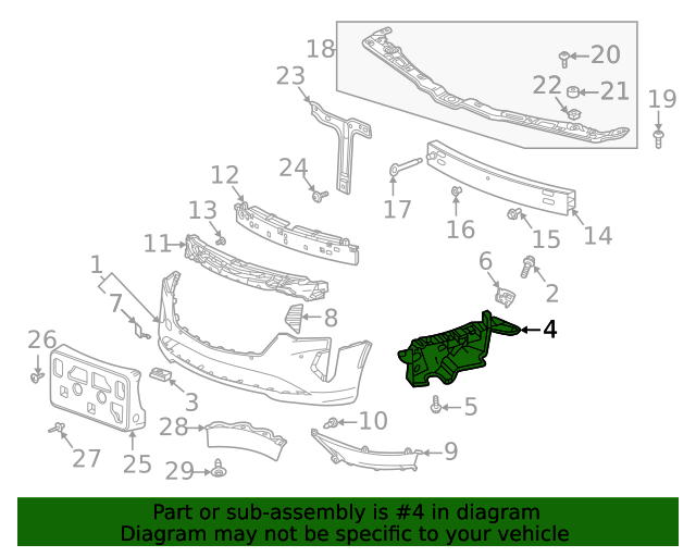 2020-2024 Cadillac CT4 Driver Side Front Bumper Fascia Guide 84824592 ...