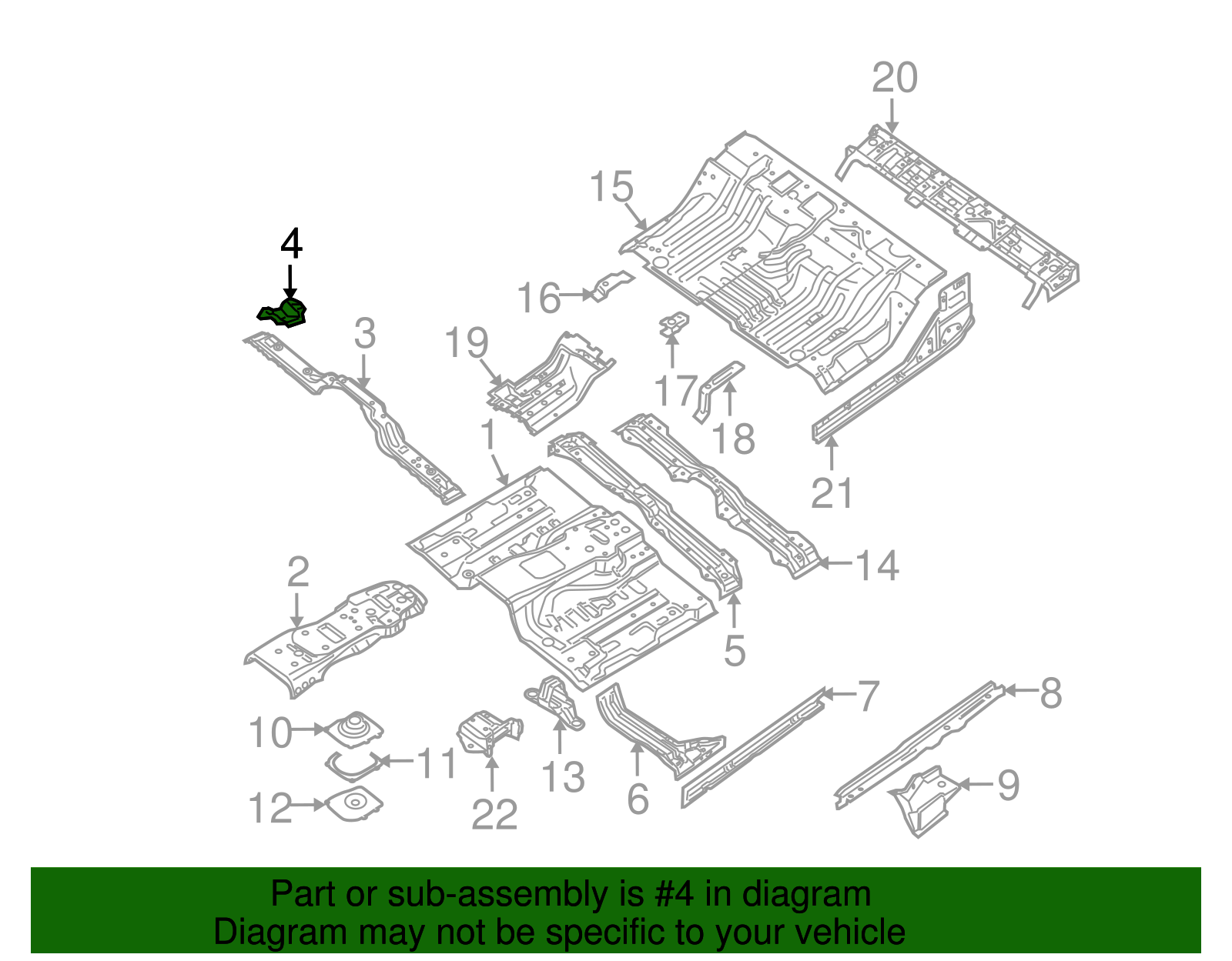 2005-2025 Nissan Front Cross-Member Extension 74334-EA030 | Nissan ...