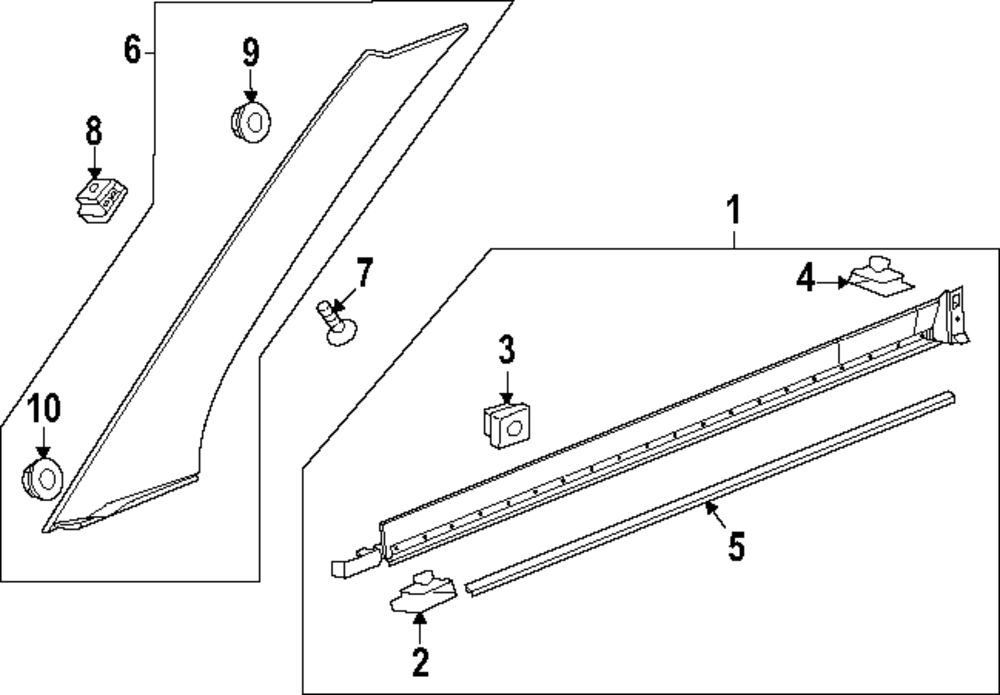 2019-2025 Chevrolet Blazer Black Passenger Side Rocker Panel Molding ...