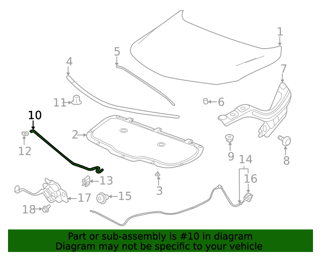 2020-2022 Buick Encore GX Hood Hold Open Rod 42751203 | GMPartsDirect.com