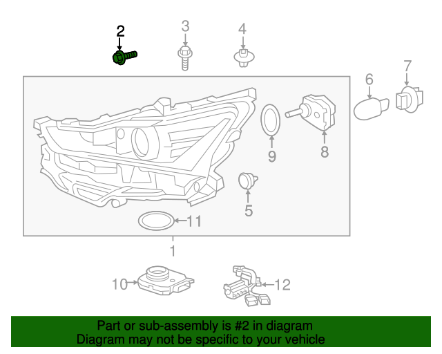 90109-06374 - Headlamp Assembly Bolt - 2006-2023 Lexus | MyLexusParts