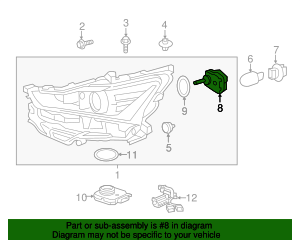 85661-12020 - Headlight Motor 2011-2021 Lexus | AutoNationParts.com
