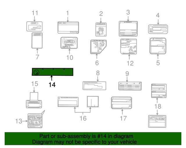 74596-60030 - Air Bag Label - 2008-2015 Toyota Land Cruiser | OEM ...