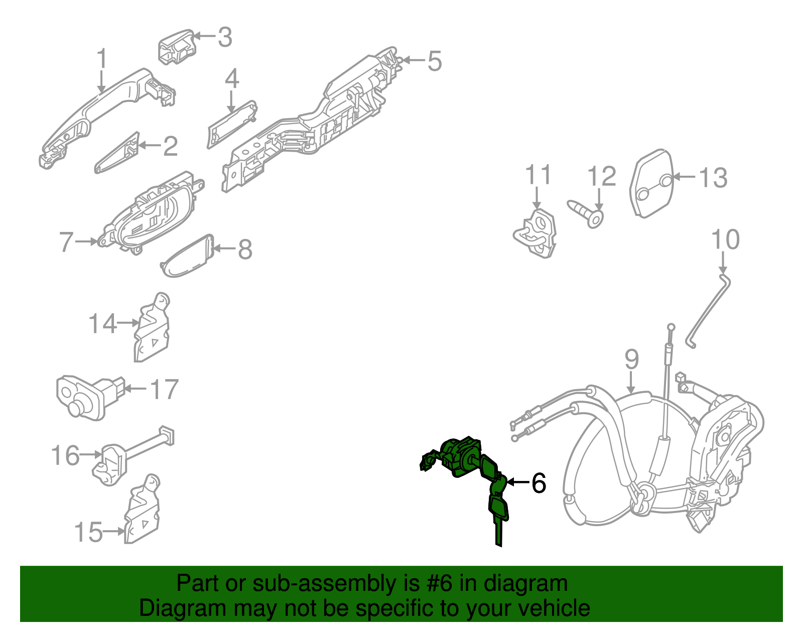 2017-2024 Nissan Armada Lock Cylinder H0601-1BA0A | Temecula Nissan Parts