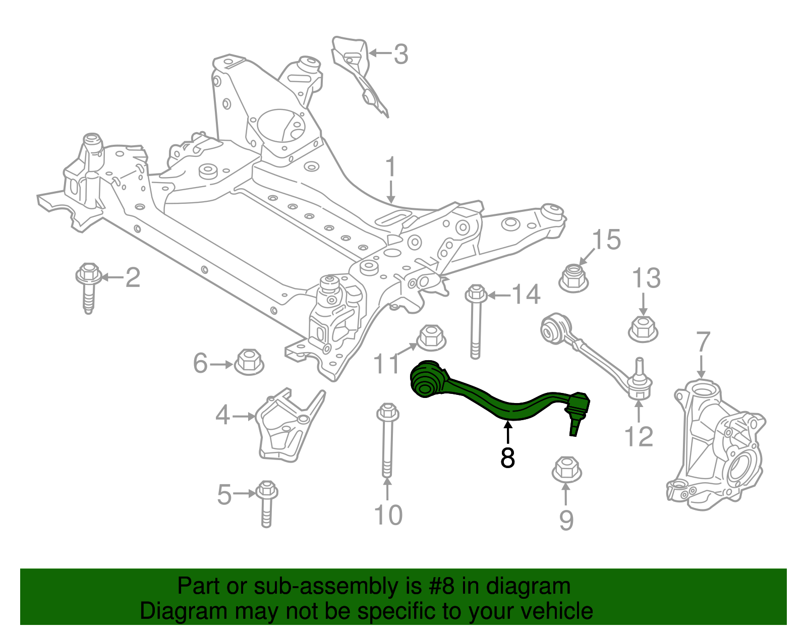 31108854990 - 2018-2024 BMW Ft Lower Control Arm (31-10-8-854-990 ...