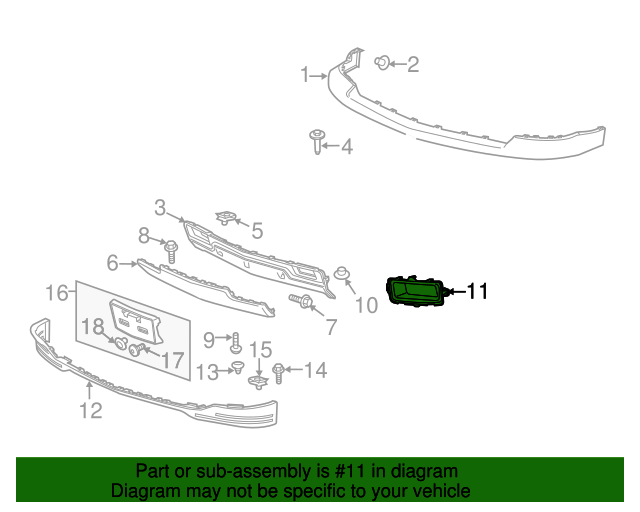 22944880 - Fog Light Trim - 2014-2015 GM | Findlay Auto Parts