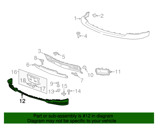 2014-2015 Chevrolet Silverado 1500 Front Bumper Fascia Air Deflector ...