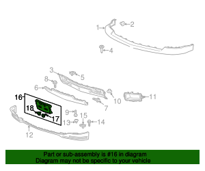 22763523 - Front License Plate Bracket 2014-2015 Chevrolet Silverado ...
