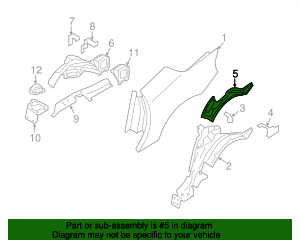 Genuine BMW 41-21-7-225-061 | Wheelhouse Brace | FREE Shipping on Most ...