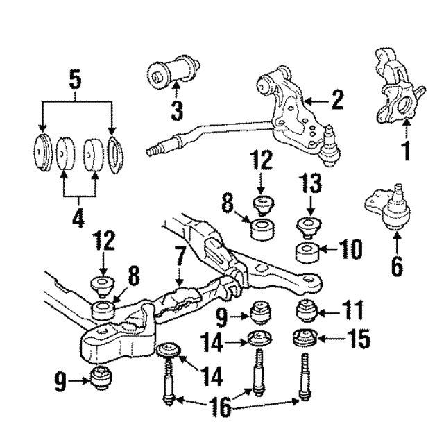 1995-1996 Cadillac Frame Assembly-Drivetrain & Front Suspension ...