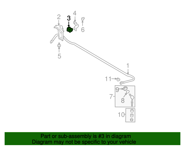 2002-2007 Mitsubishi Lancer Stabilizer Bar Bushing MR589637 ...