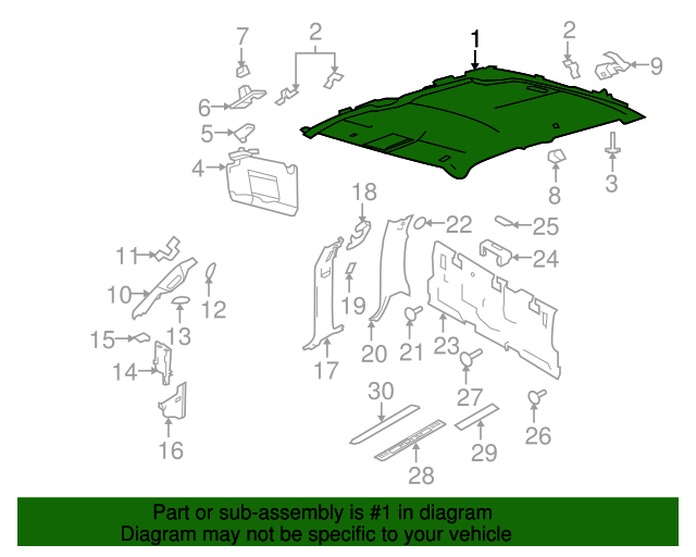 2011-2014 Ford F-150 Headliner BL3Z-1651944-DB | OEM Parts Online