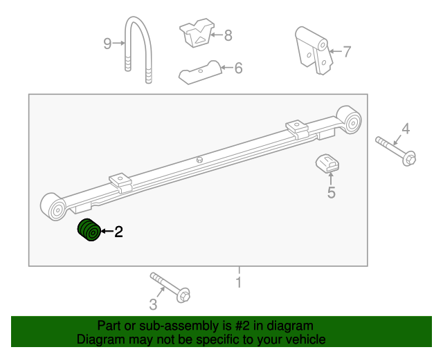 906-324-00-50 - Leaf Spring Bushing 2010-2021 Mercedes-Benz | Mercedes ...