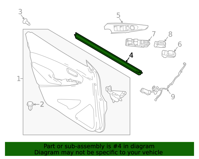 2016-2020 Toyota Belt Weather-Strip 68171-WB002 | Toyota Parts Center