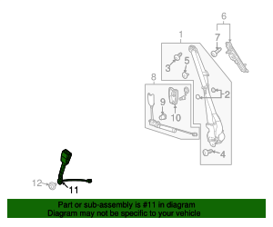 2010-2017 GM Front Seat Belt with Buckle 19257779 | Auto Parts Express