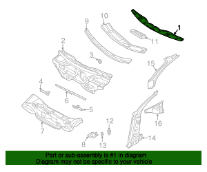 1998 Audi Cowl Grille 4B0-805-321 | Audi USA Parts