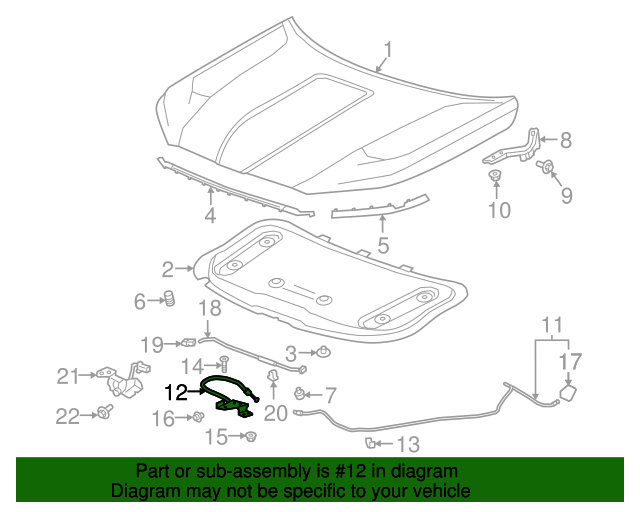 2018-2023 GMC Terrain Hood Secondary Latch Release Cable 84360166 ...