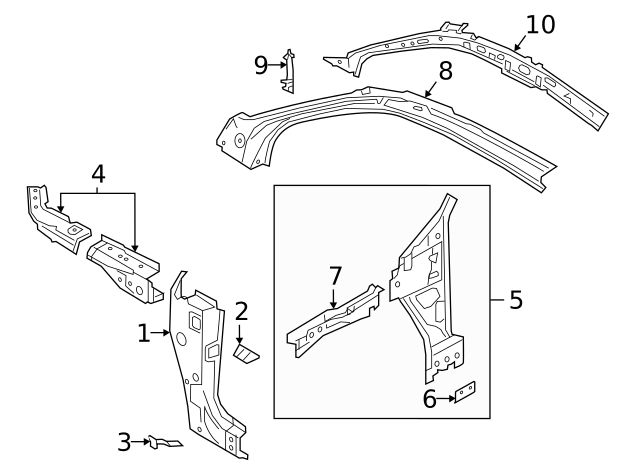 83A-809-055-A - Body A-Pillar 2019-2024 Audi Q3 | AutoNation Parts
