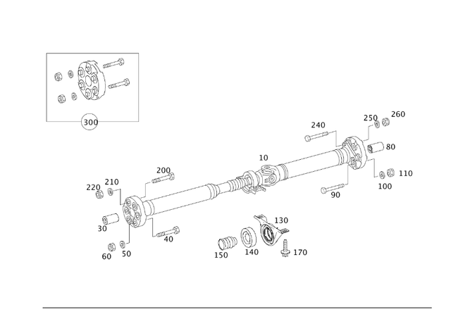 2007-2011 Mercedes-Benz Propeller Shaft 204-410-59-06 | Mercedes-Benz Parts