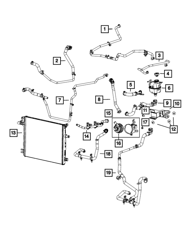 2024 Jeep Wrangler Coolant Bottle Inlet Hose 68541744AA | My Mopar Parts