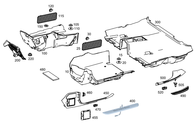 1995-2023 Mercedes-Benz Cover Rail 205-680-00-35 | Buy Mercedes Parts Now