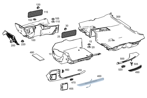 Front Wall Pillar Trim, Lining on Floor and Footrest for 2021 Mercedes ...