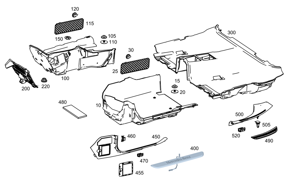 205-680-01-35 - Cover Rail 1995-2025 Mercedes-Benz | Mercedes-Benz USA ...