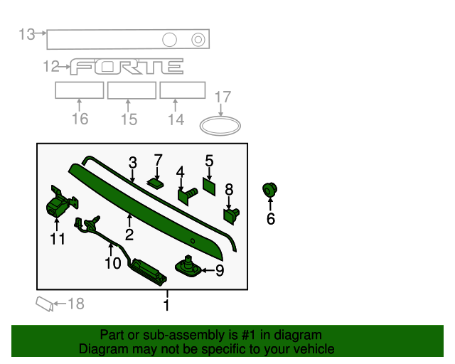 87310-1M000 - Molding Assembly 2010 Kia Forte | Kia.Parts Store