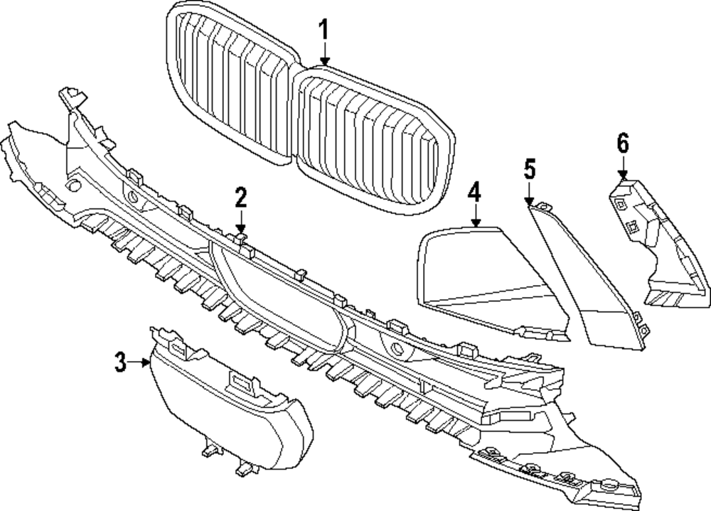 2023-2025 BMW X7 | Upper Grille | 51139854140 | BMW OEM Parts Store