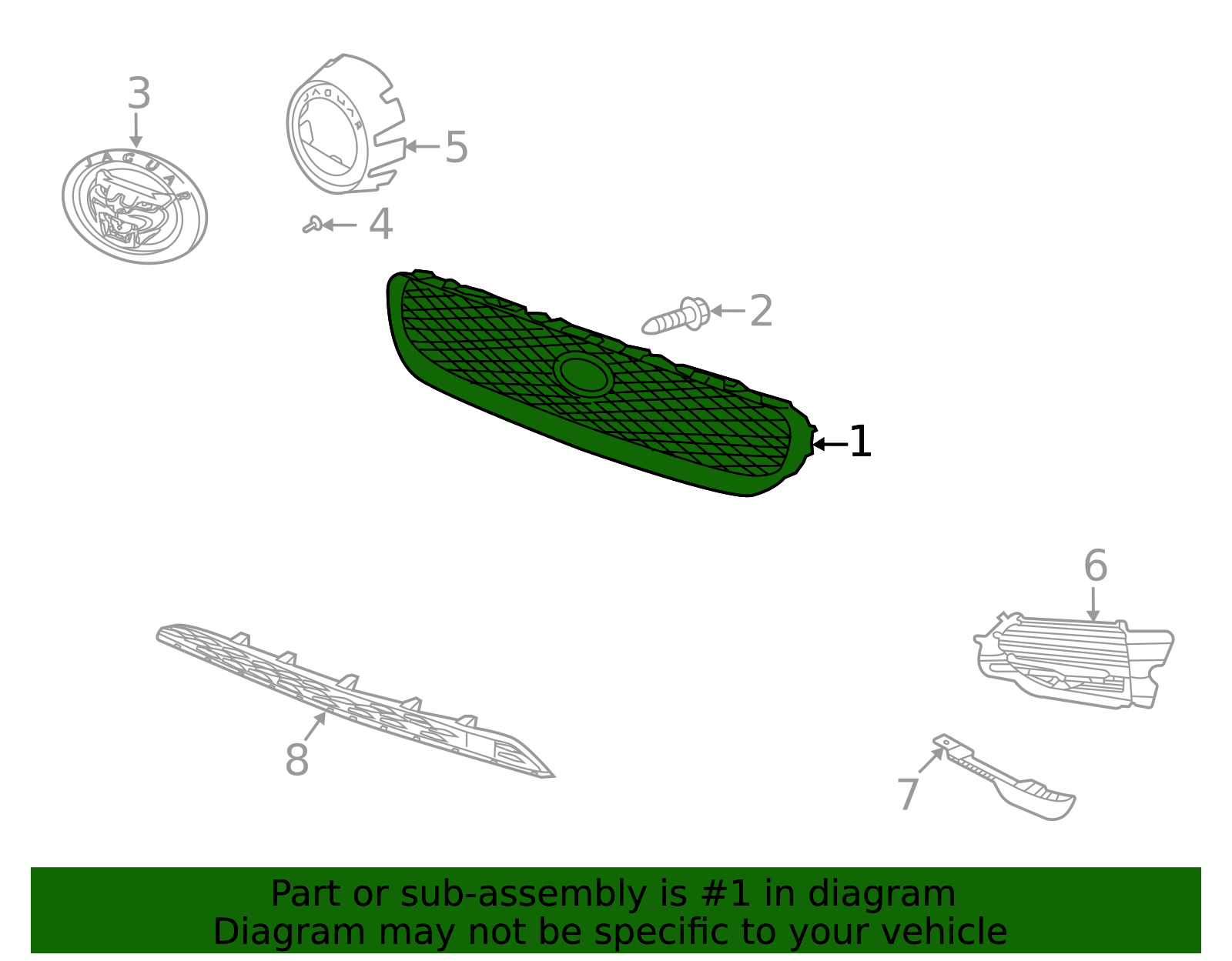 2021-2025 Jaguar F-Pace Gloss Black Grille Insert And Surround T4A38018 ...