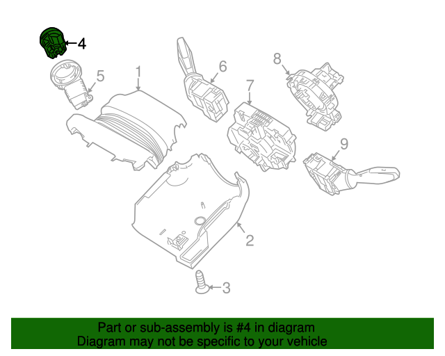 2011-2019 Ford Fiesta Cylinder Assembly Ignition Switch AE8Z-11582-D ...