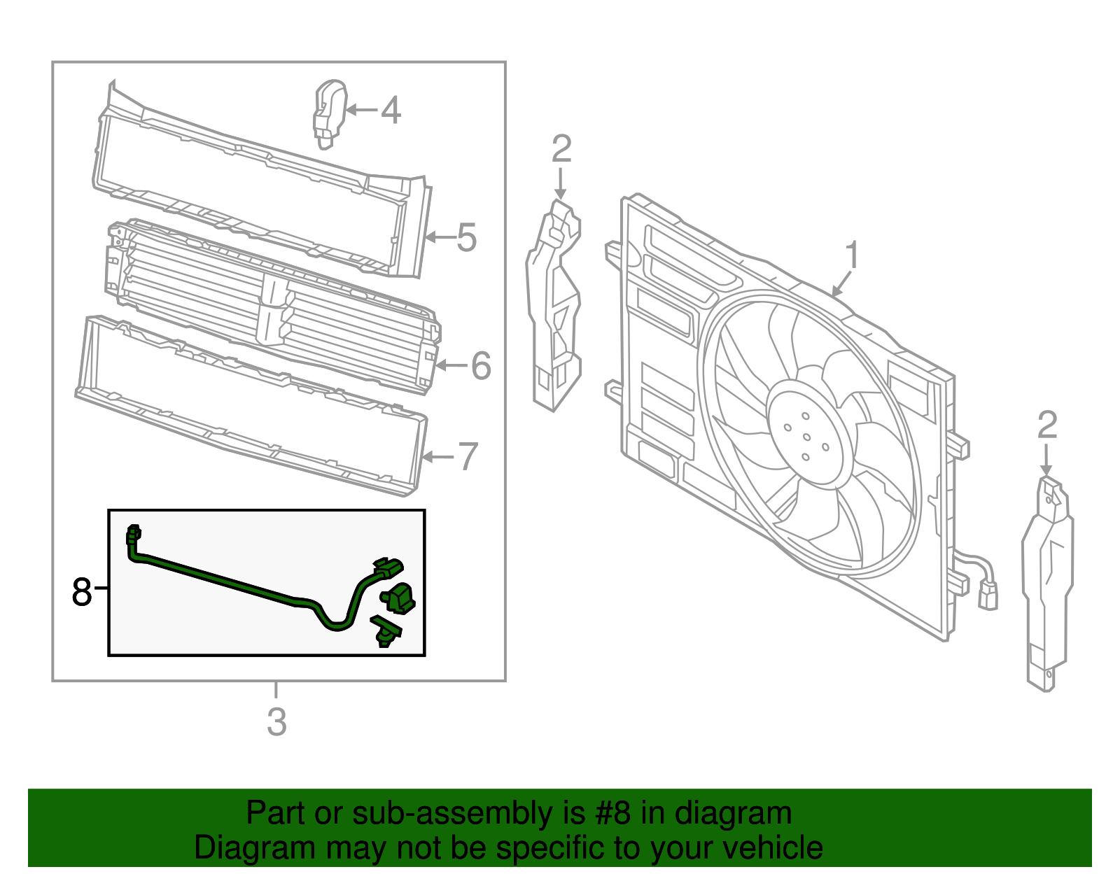 2015-2025 Volkswagen Radiator Shutter Control Valve Hose 5Q0-971-277 ...