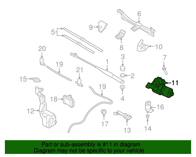 2008 Saturn Astra Wiper Motor 93179149 | GMPartsDirect.com